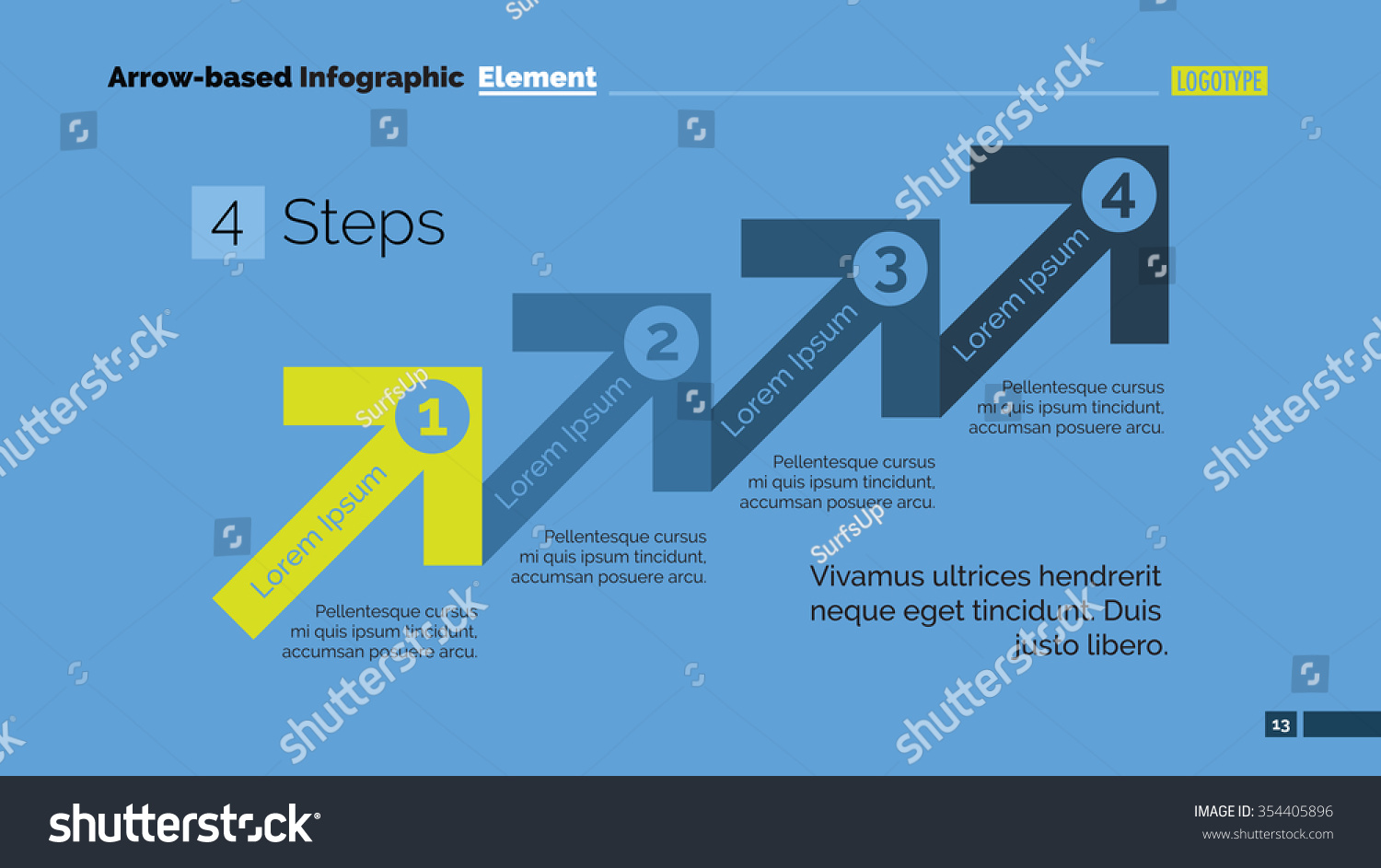 Editable Template Presentation Slide Representing Fourstep: vector de ...