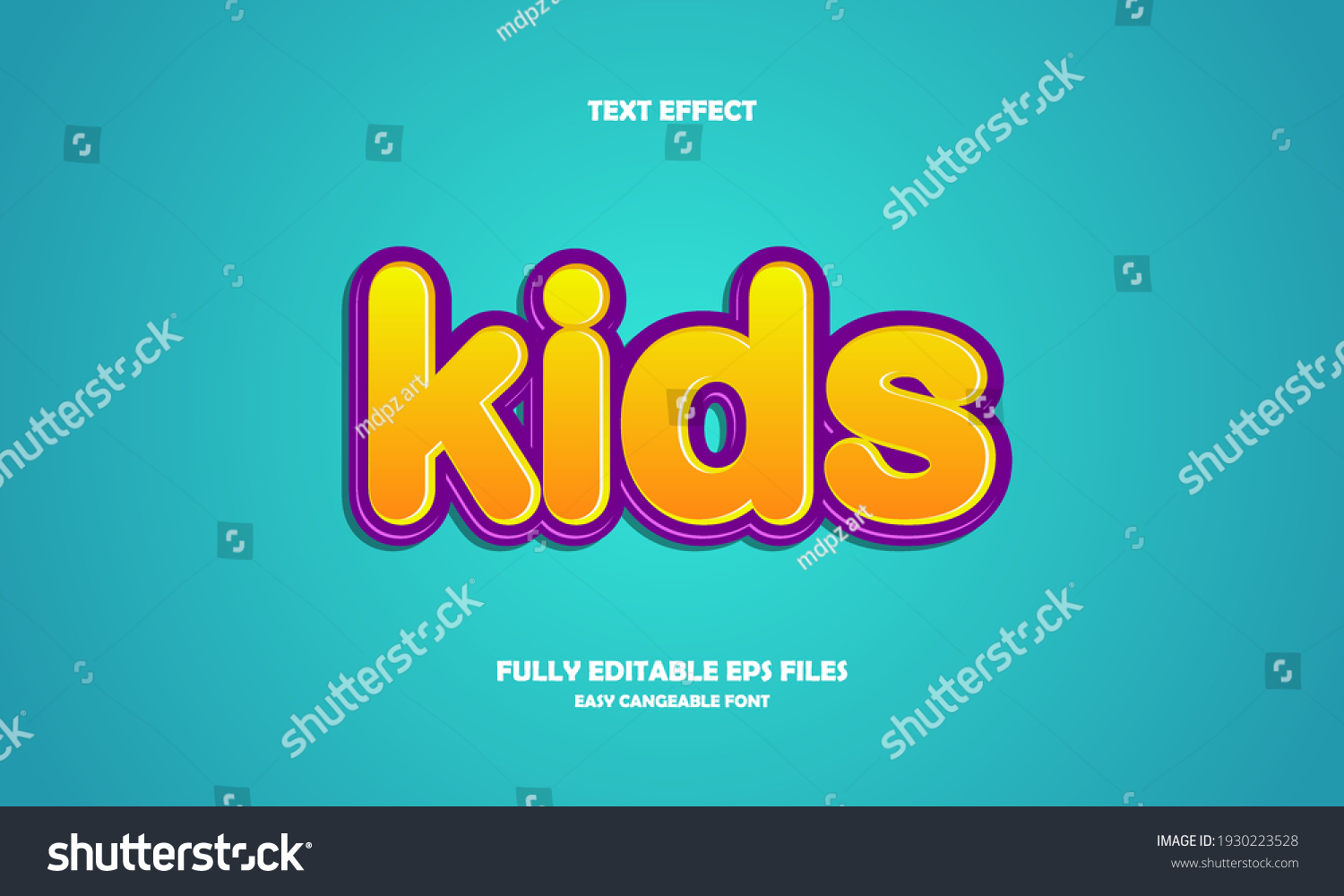 Editable Text Effect Kids Title Style Stock Vector (Royalty Free ...