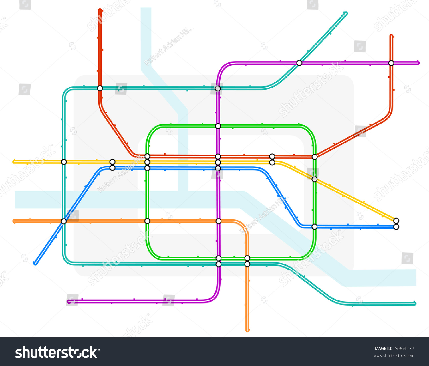 Editable Vector Illustration Generic Colorcoded Subway Stock Vector ...
