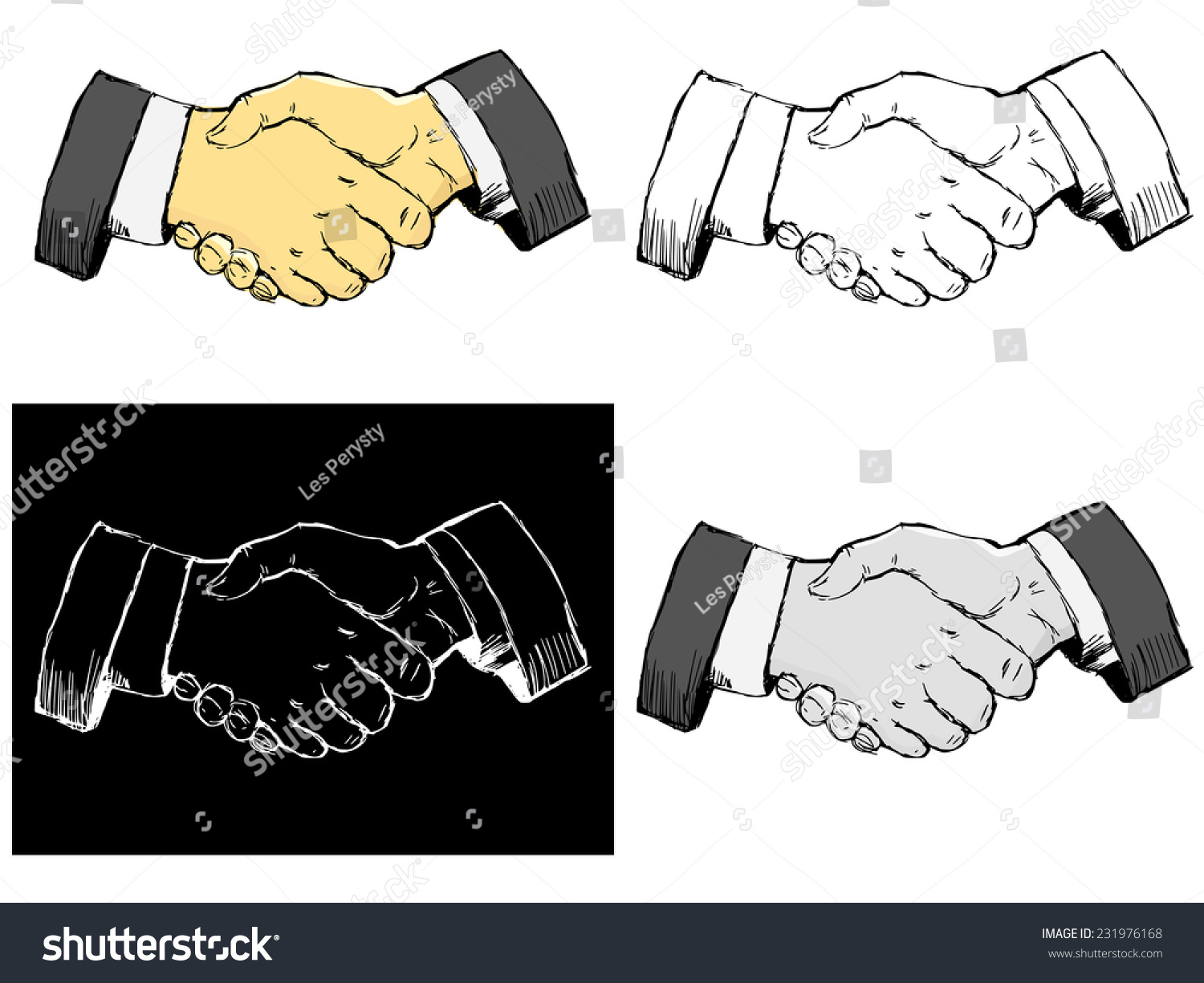 Editable Vector Illustrations Variations Handshake Stock Vector ...
