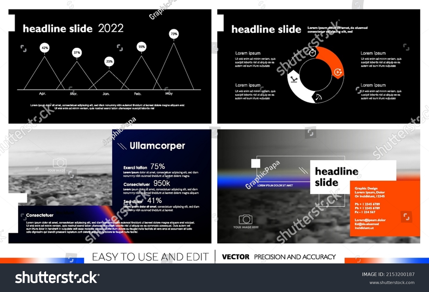 Editable Vector Presentation Templates Design Elements Stock Vector ...