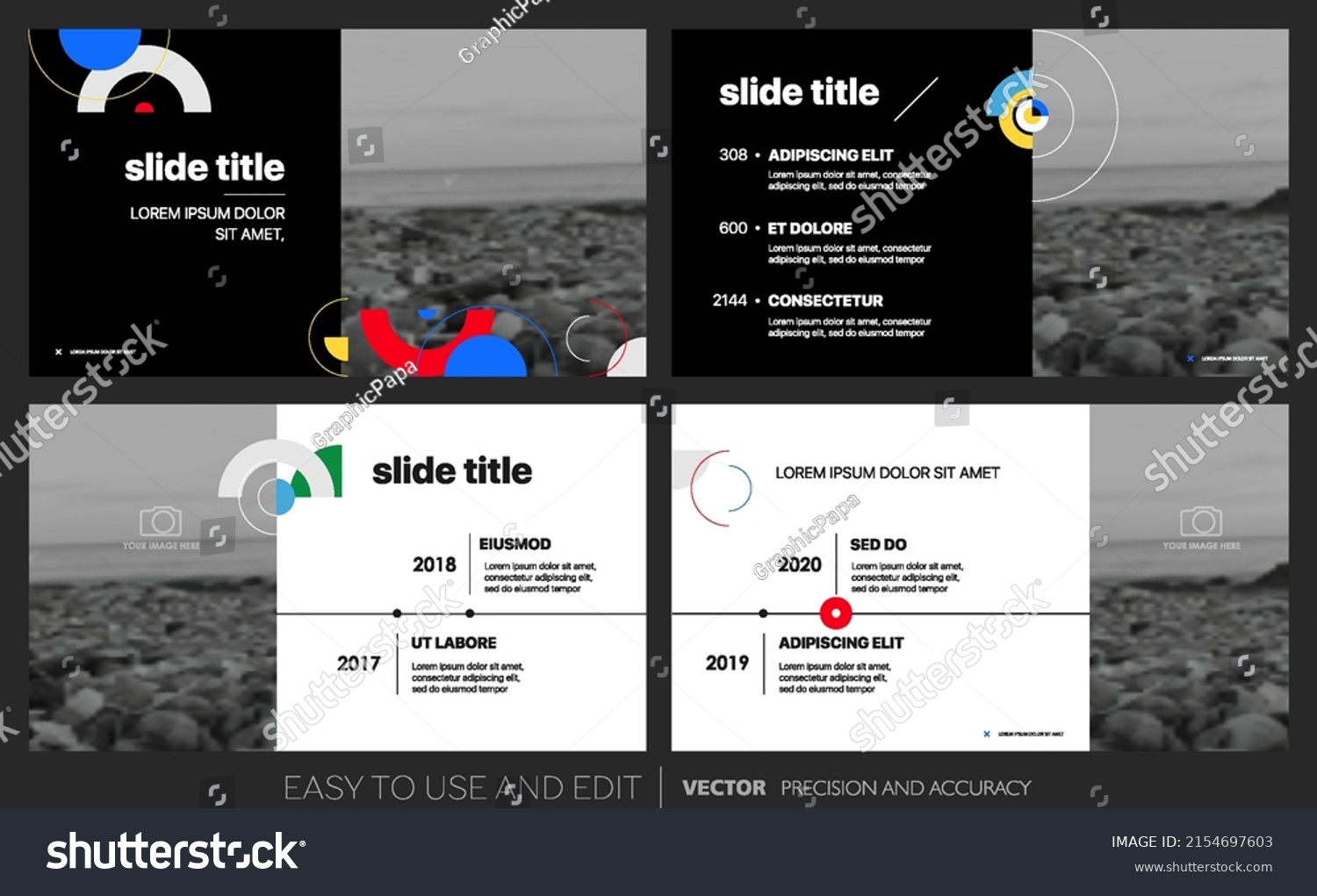 Editable Vector Presentation Templates Design Elements Stock Vector ...