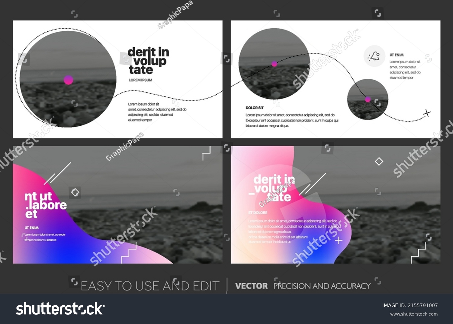 Editable Vector Presentation Templates Design Elements Stock Vector ...