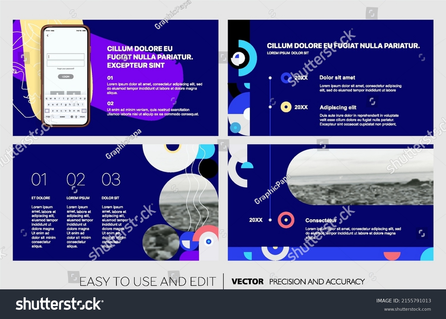 Editable Vector Presentation Templates Design Elements Stock Vector ...