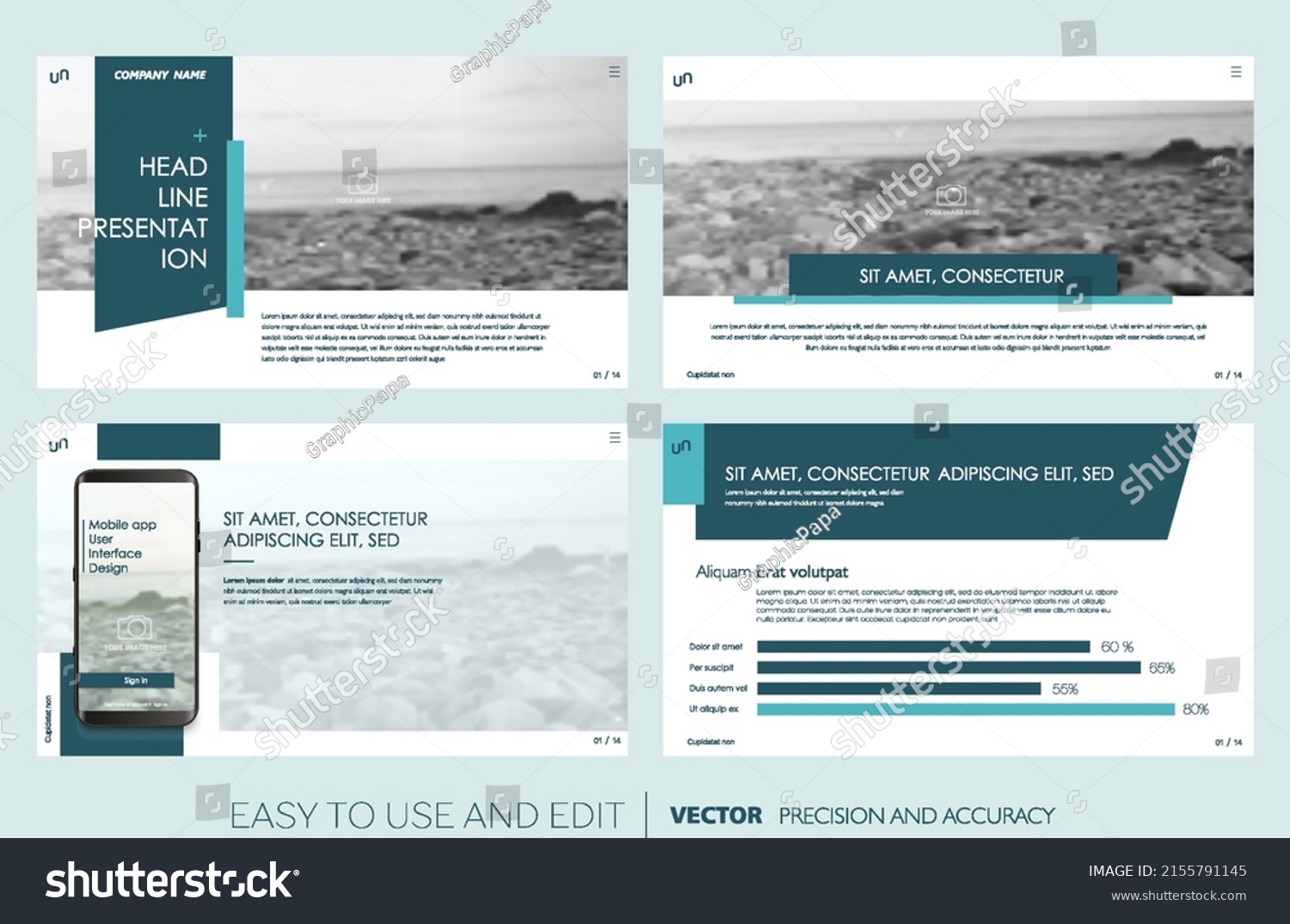 Editable Vector Presentation Templates Design Elements Stock Vector ...