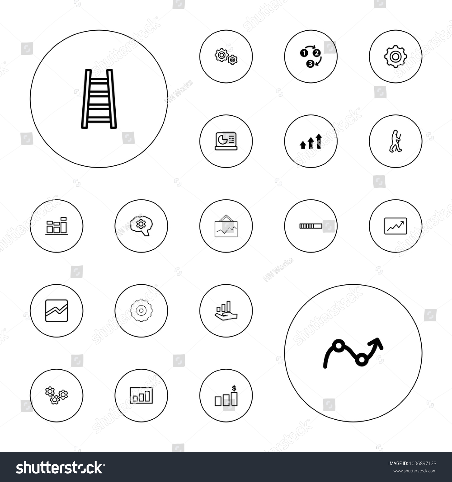 Editable Vector Progress Icons Graph 1 Stock Vector (Royalty Free ...
