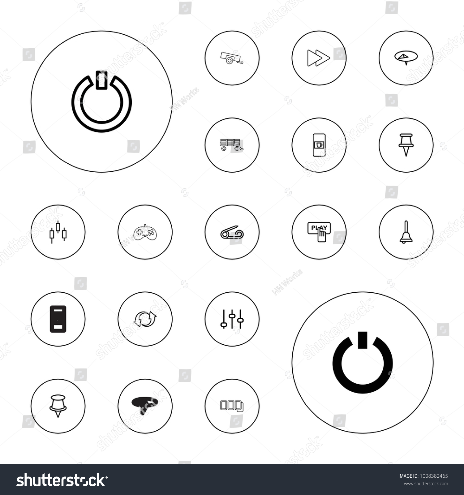Editable Vector Push Icons Switch Off Stock Vector (Royalty Free ...