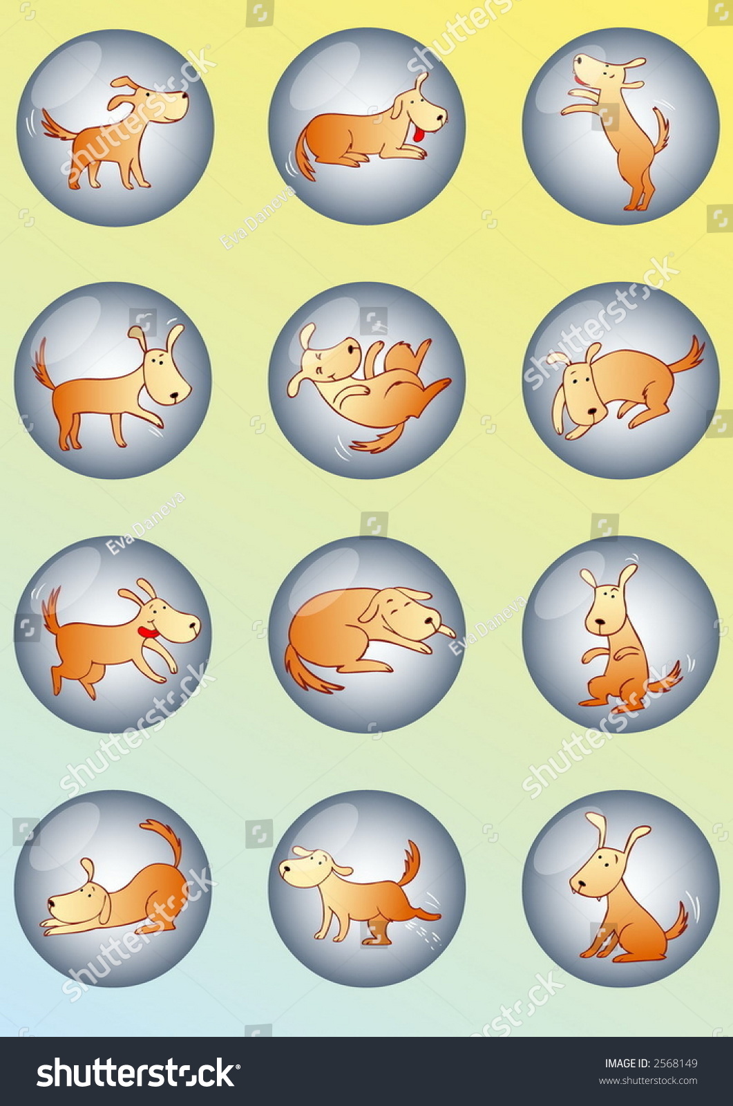 Editable Vector Symbols Dogs Poses Stock Vector (Royalty Free) 2568149 ...
