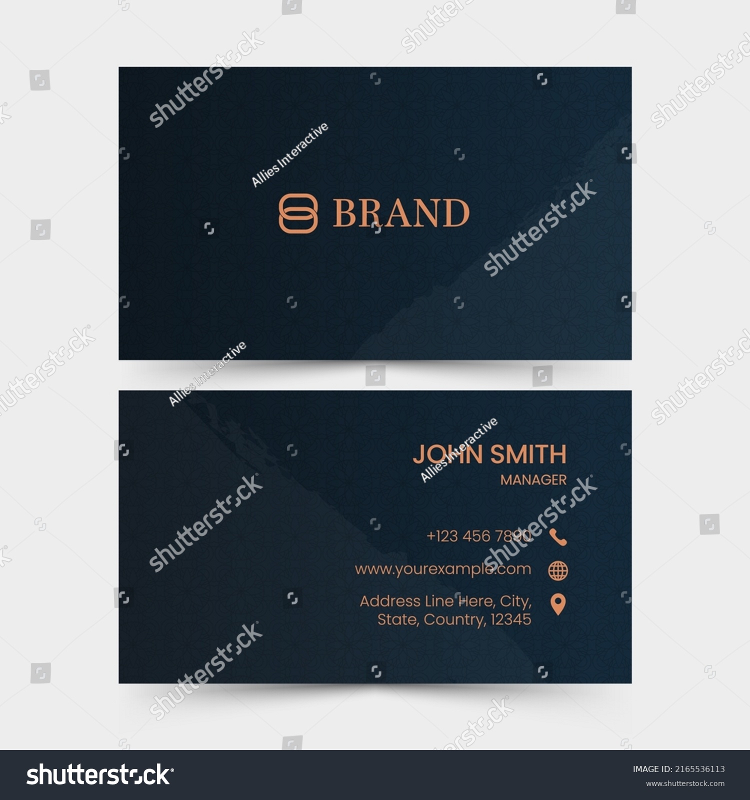 Editable Visiting Card Design Mandala Pattern Stock Vector (Royalty ...