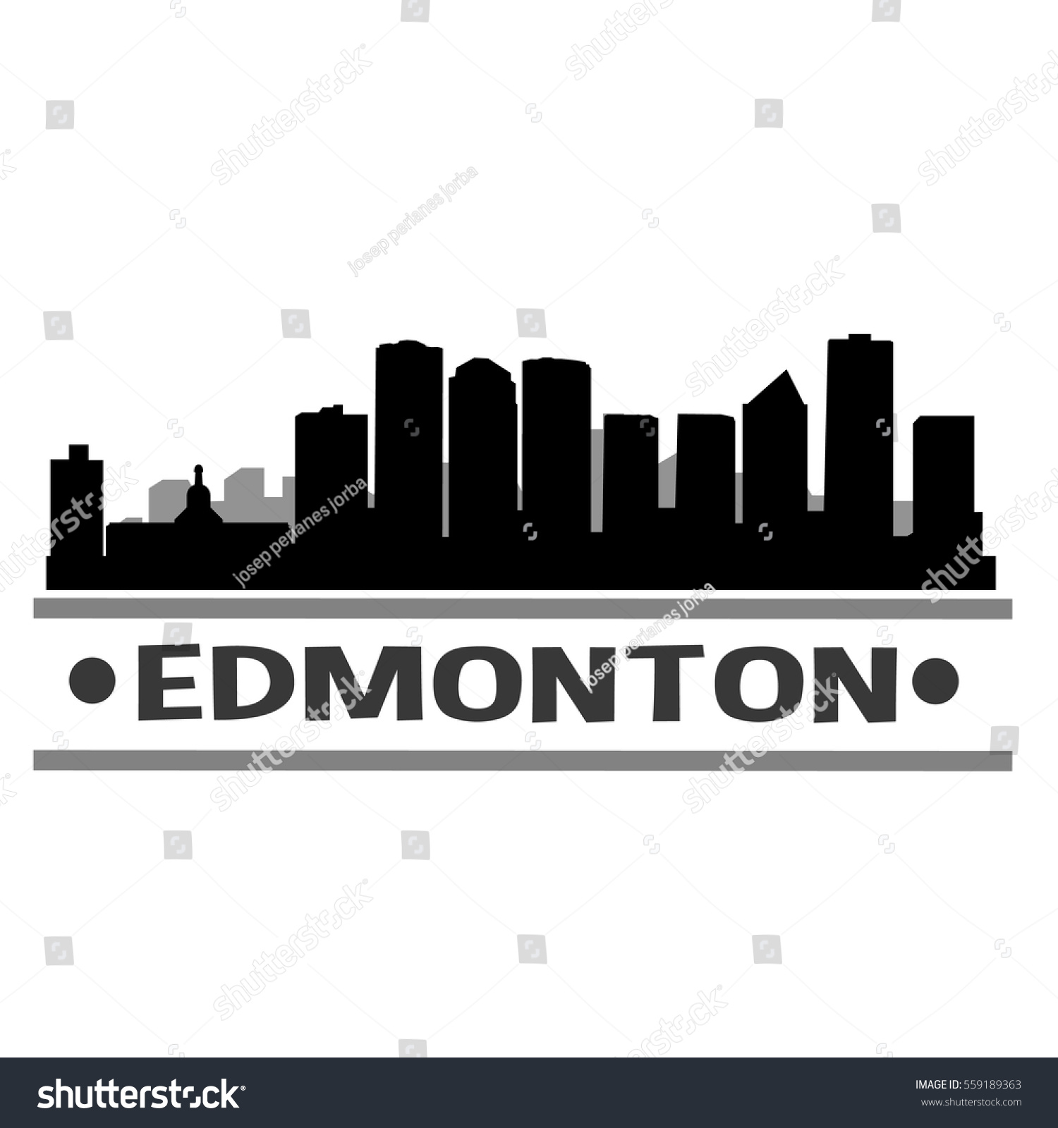 Edmonton Skyline Silhouette Stock Vector 559189363 - Shutterstock