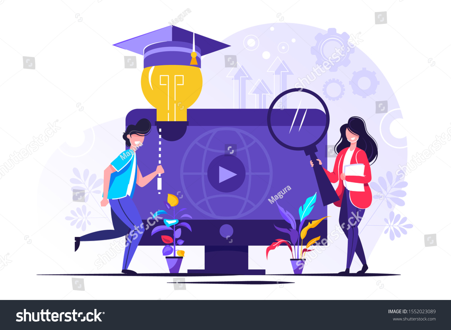 Ilustración vectorial EdTech. Concepto de persona: vector de stock ...