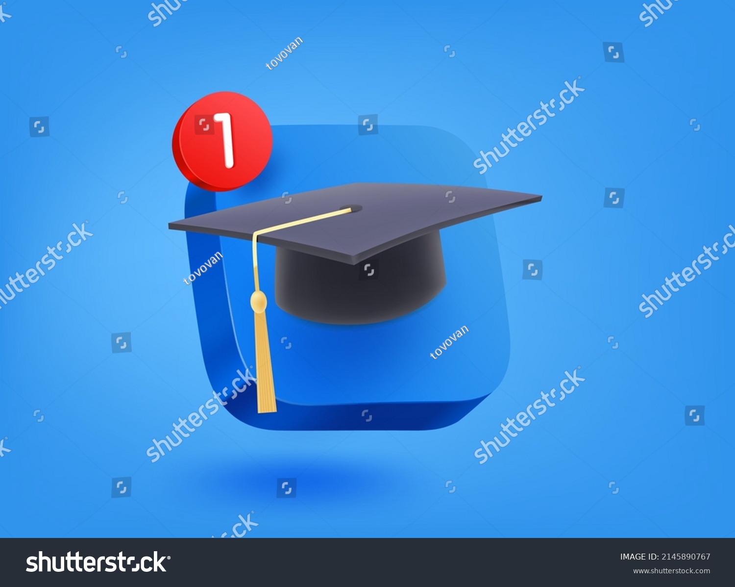 Education App Concept 3d Vector Mobile Stock Vector (Royalty Free ...