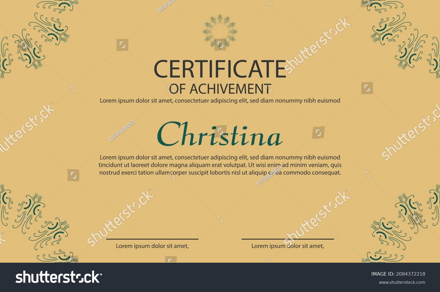 Education Certificate Template Document Vector Layout Stock Vector ...