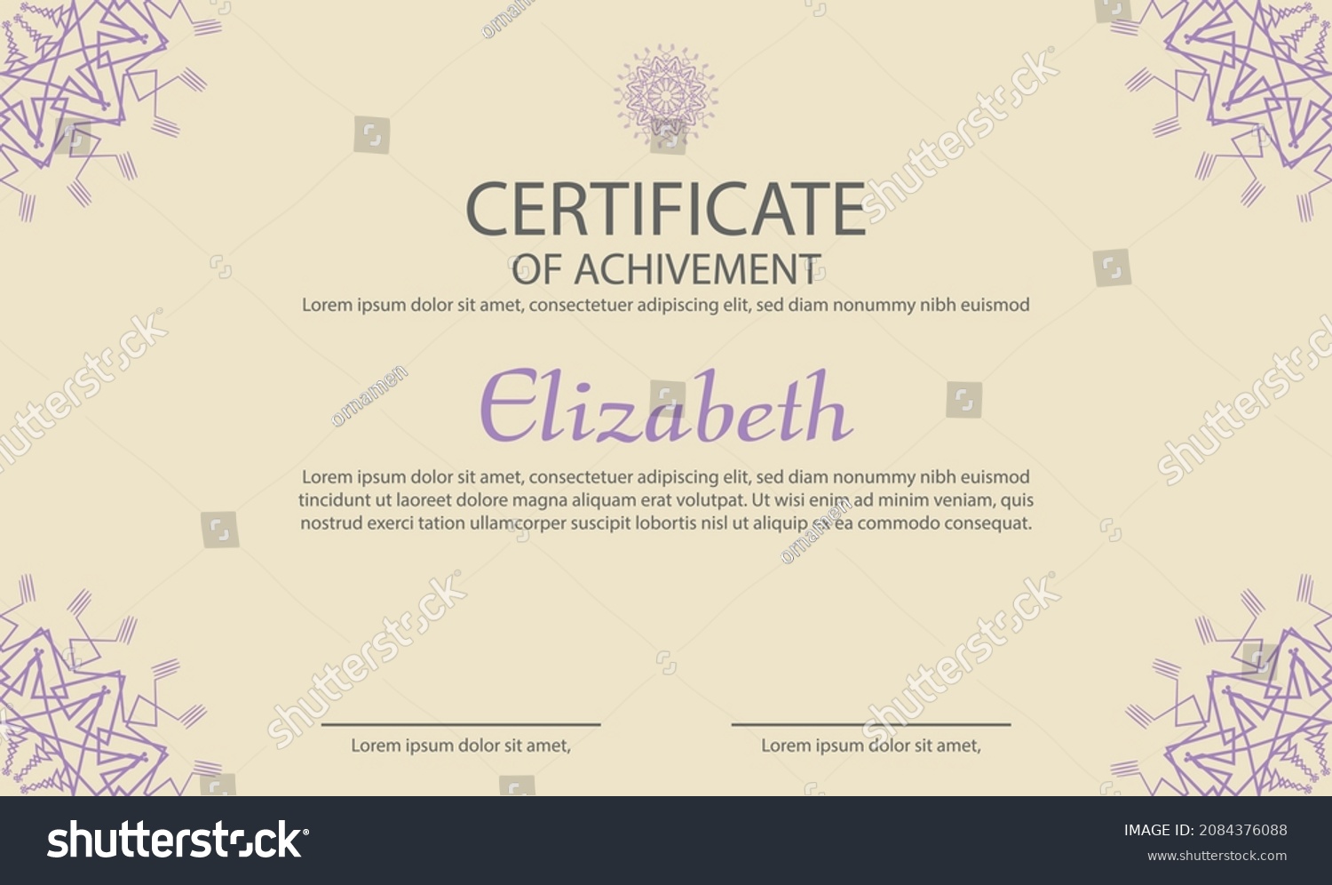 Education Certificate Template Document Vector Layout Stock Vector ...