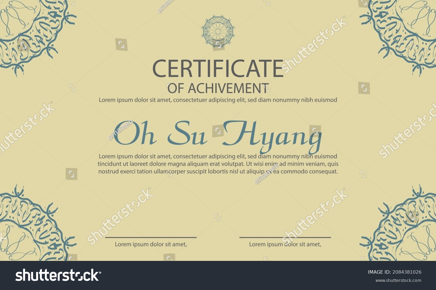 Education Certificate Template Document Vector Layout Stock Vector ...