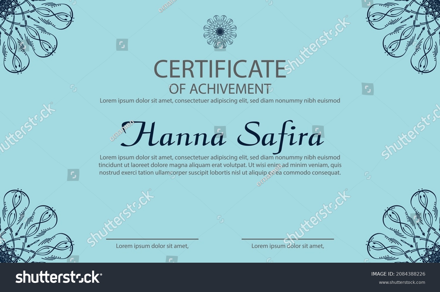 Education Certificate Template Document Vector Layout Stock Vector ...
