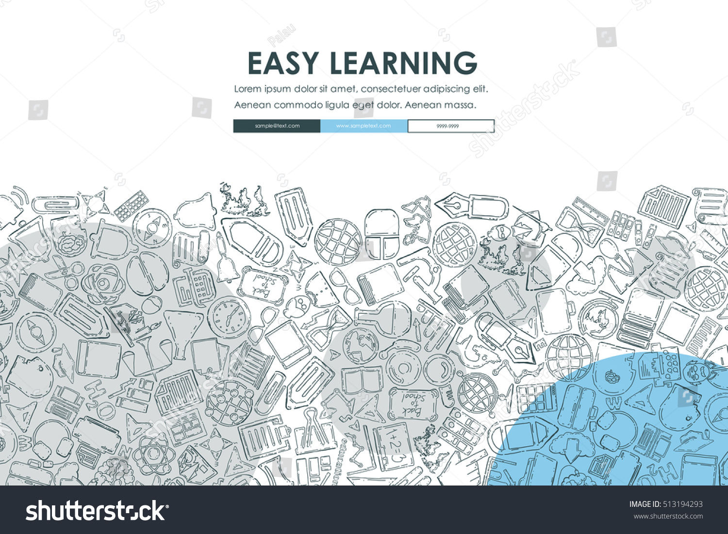 Education Doodle Website Template Design Stock Vector (Royalty Free ...