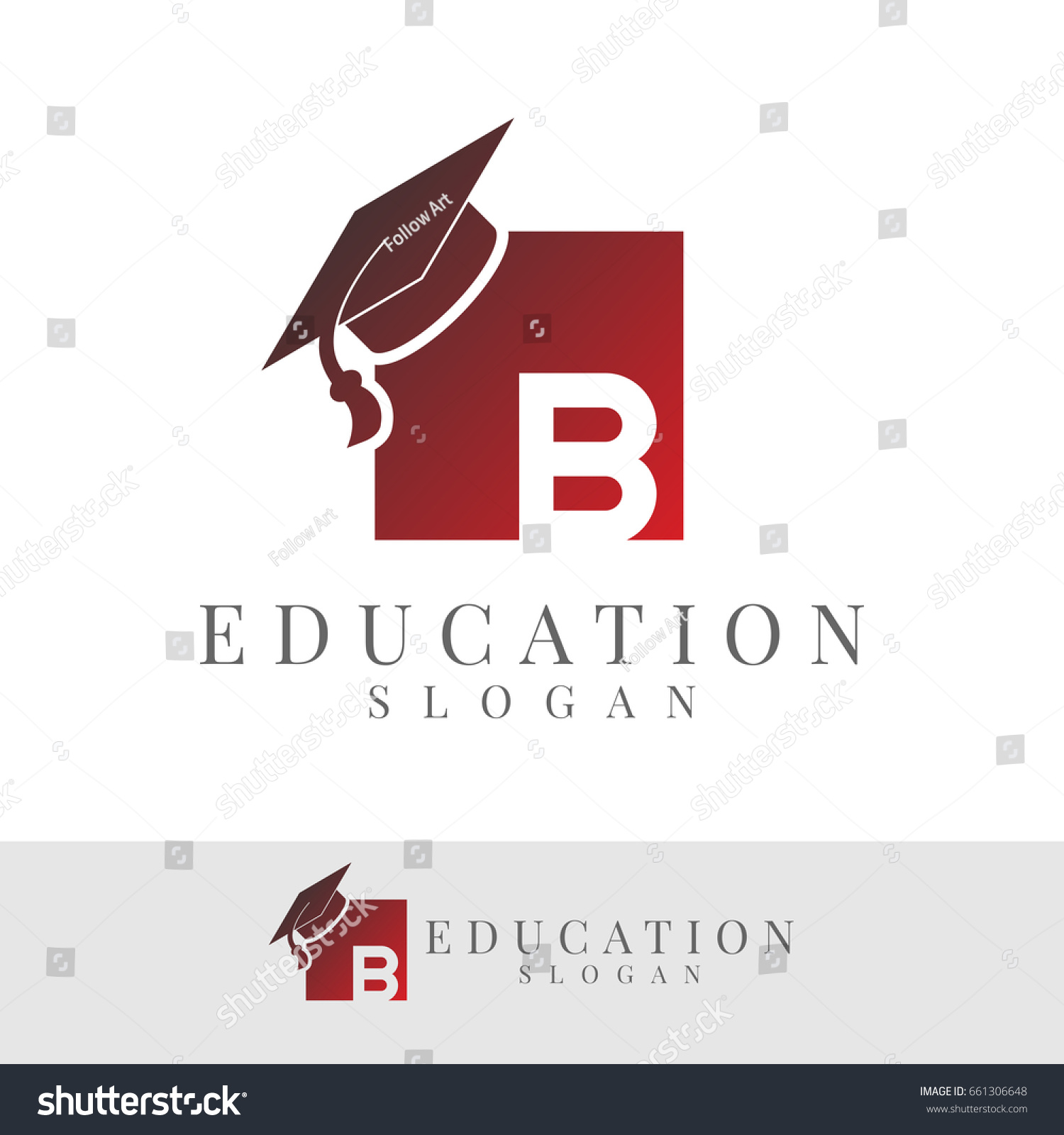 Education Initial Letter B Logo Design Stock Vector (Royalty Free ...