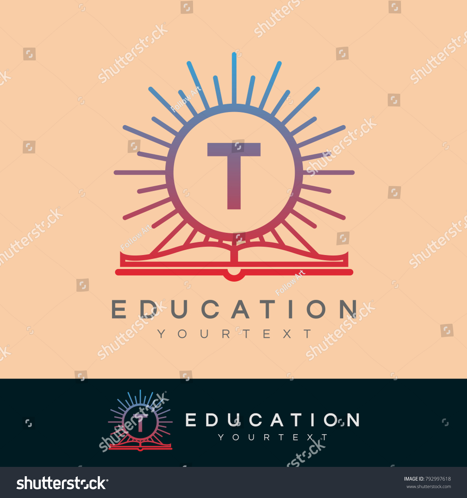 Education Initial Letter T Logo Design Stock Vector (Royalty Free ...