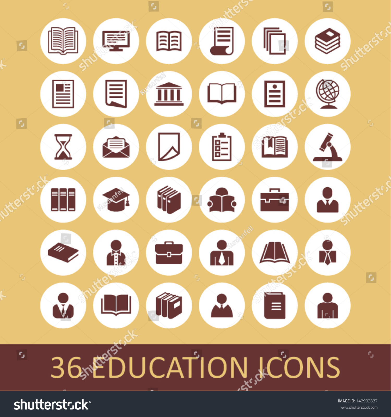 Education Pictogram Set Stock Vector (Royalty Free) 142903837
