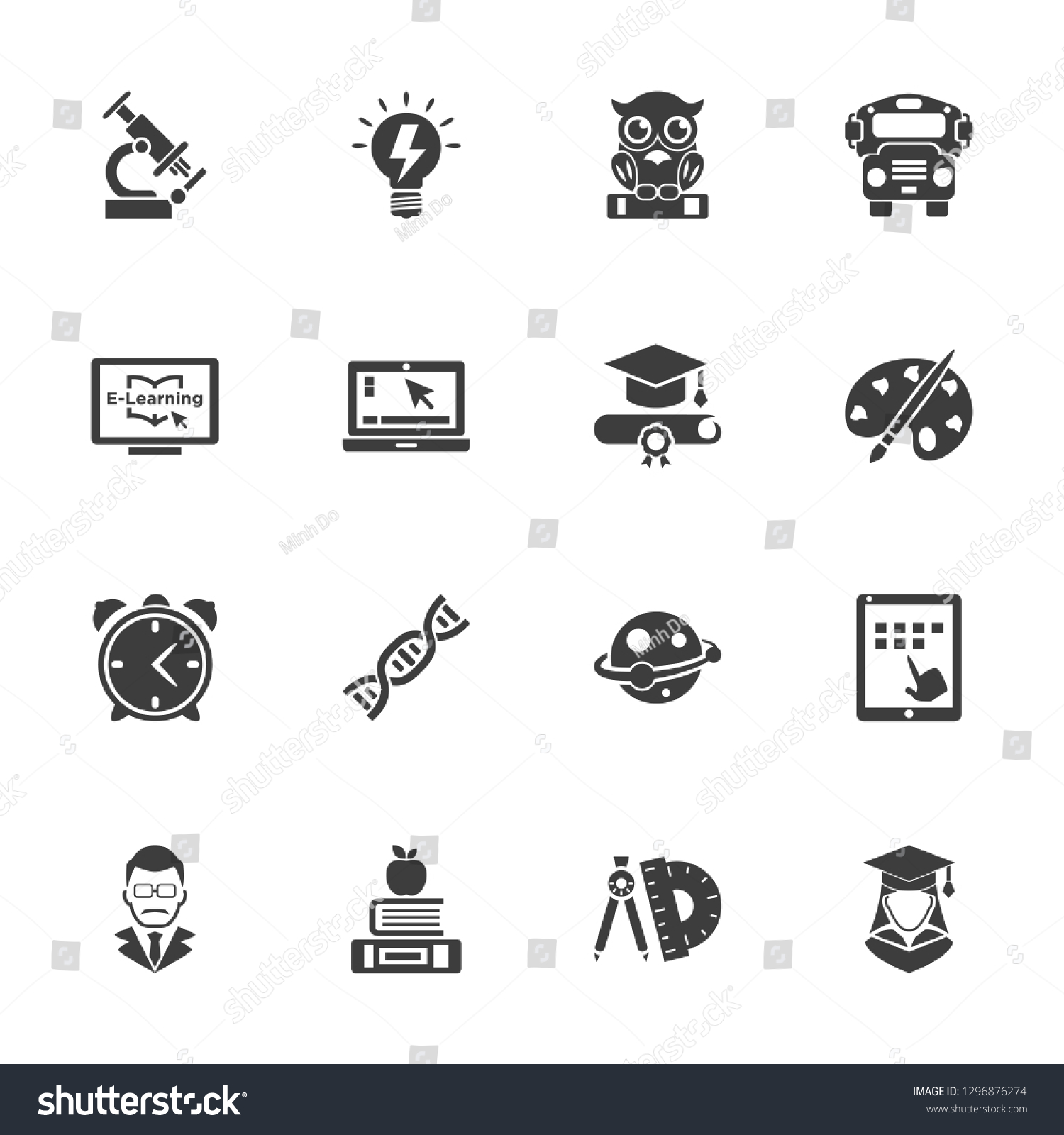 Education Training Icons Gray Set 1 Stock Vector (Royalty Free ...