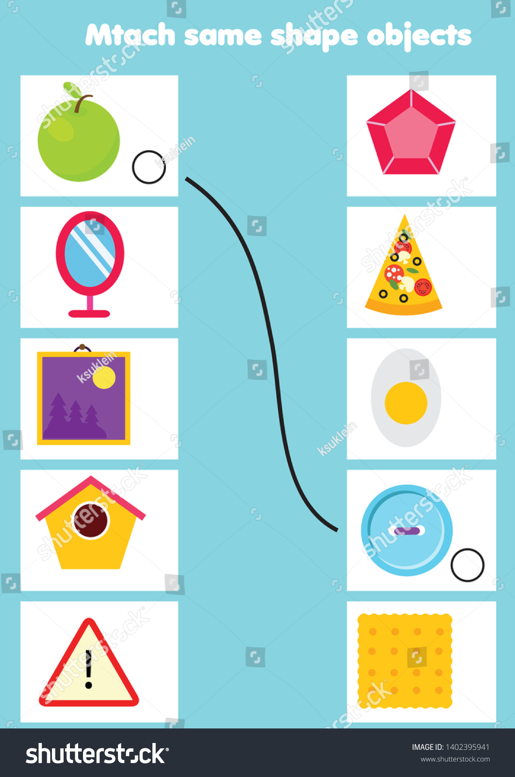 Educational Children Game Matching Game Worksheet: เวกเตอร์สต็อก (ปลอด ...