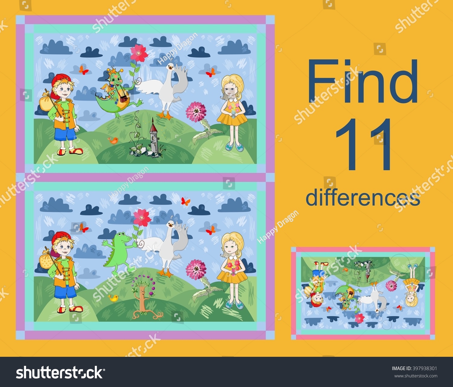 Educational Game Children Find Differences Vector: Vector có sẵn (miễn ...