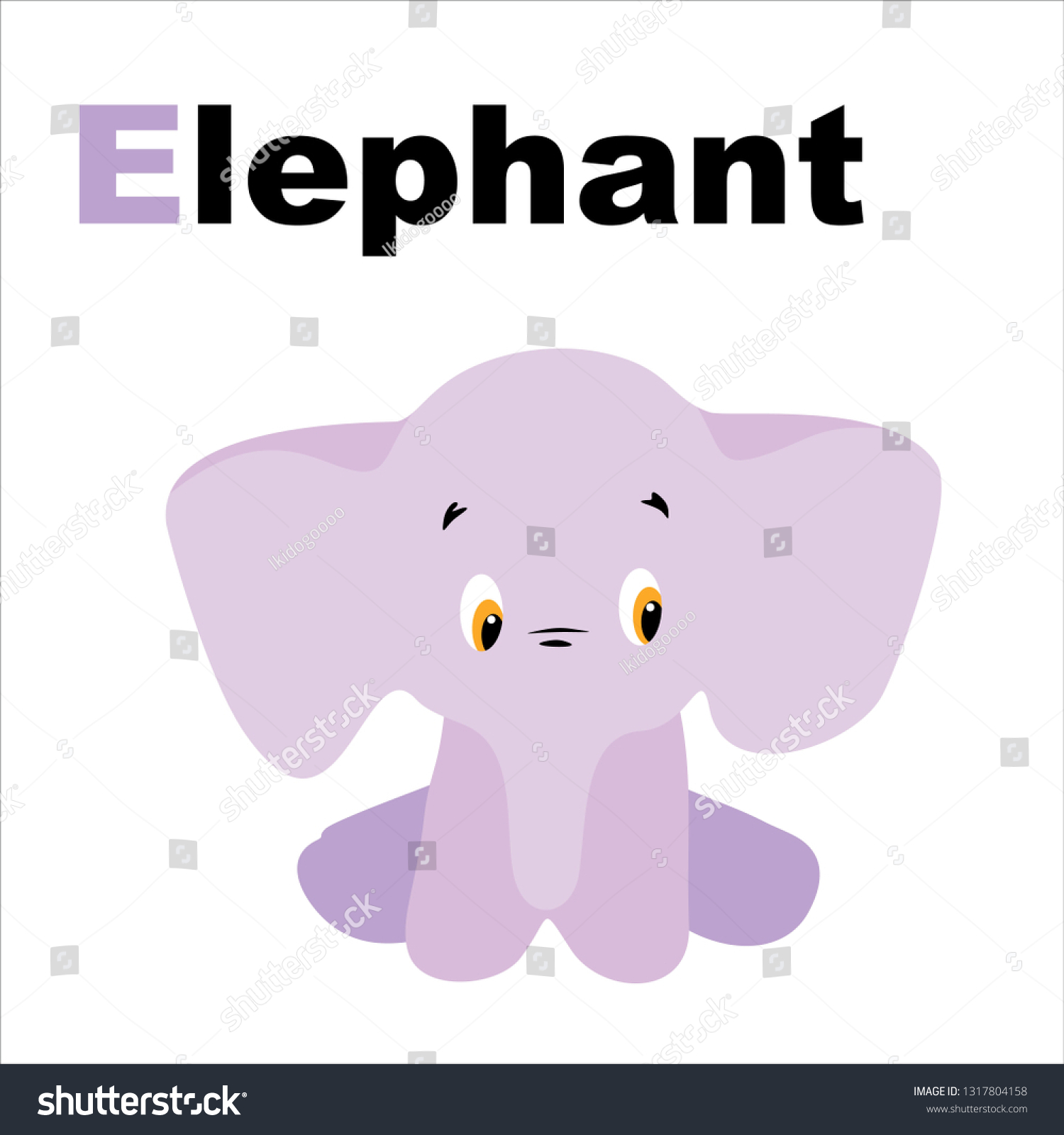 Ee Alphabet Elephant Vector Illustration Stock Vector (Royalty Free ...