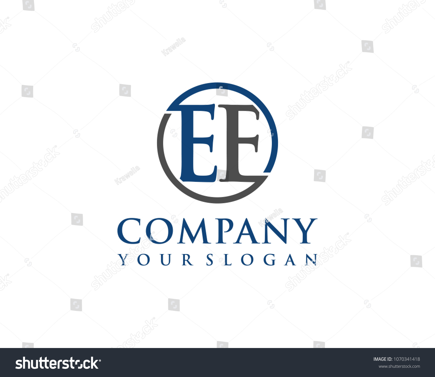 Ef Initial Letters Looping Linked Circle Stock Vector (Royalty Free ...