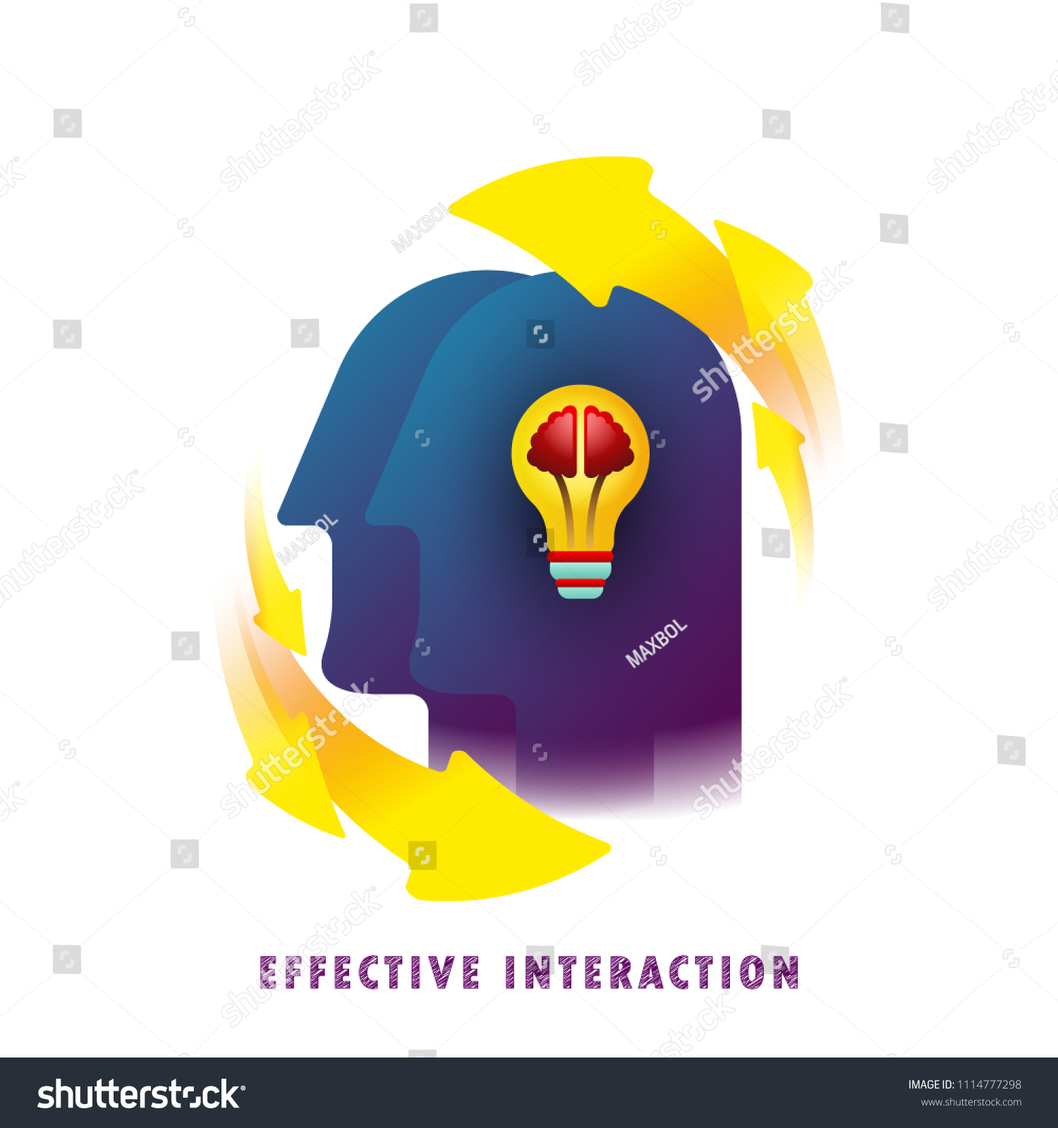Effective Interaction General Knowledge Thoughtout Idea Stock Vector ...