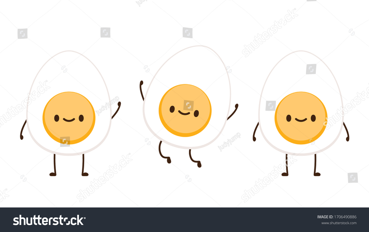 Egg Character Action Design Cartoon Vector Stock Vector (Royalty Free ...