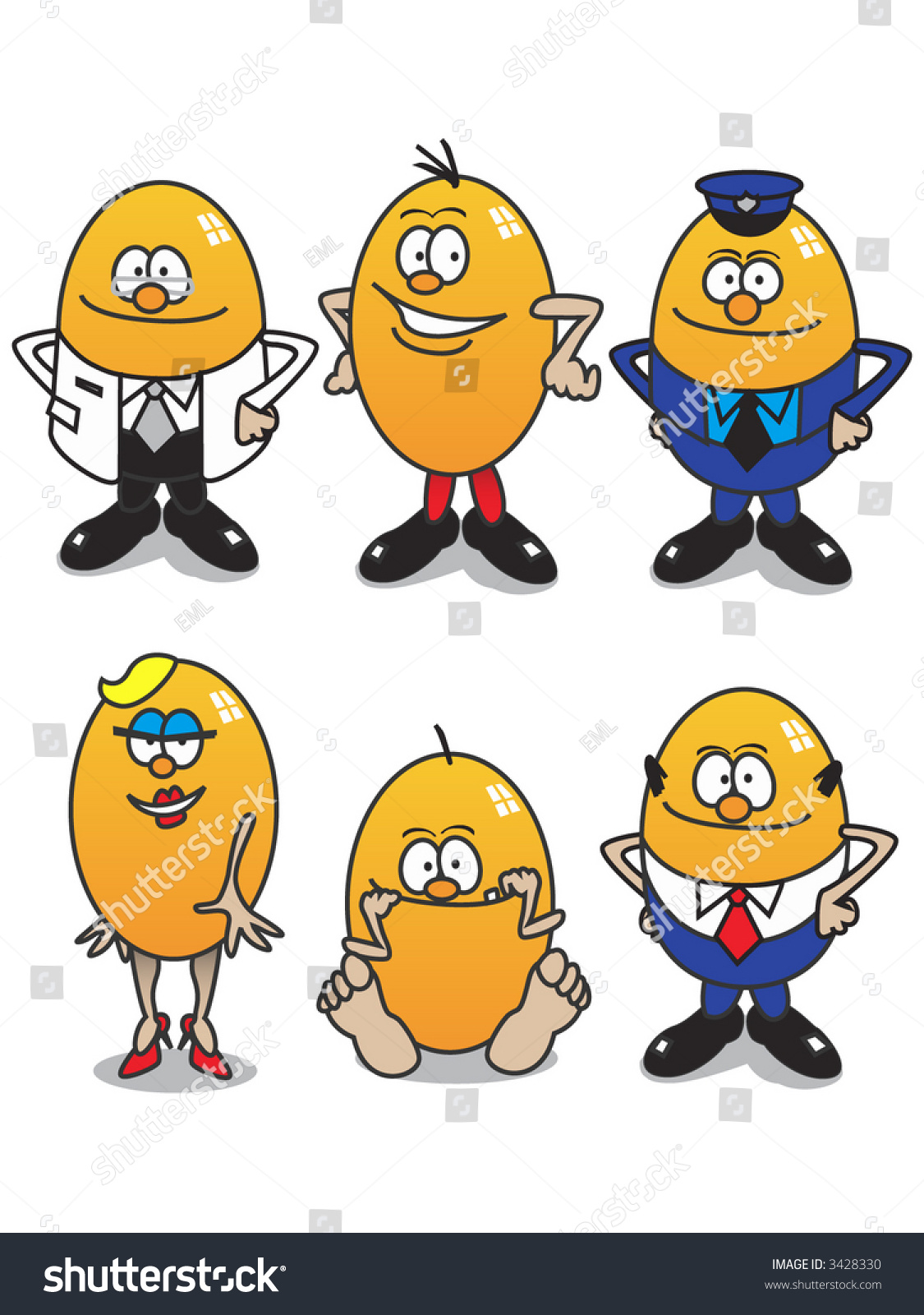Egg Family Stock Vector (Royalty Free) 3428330