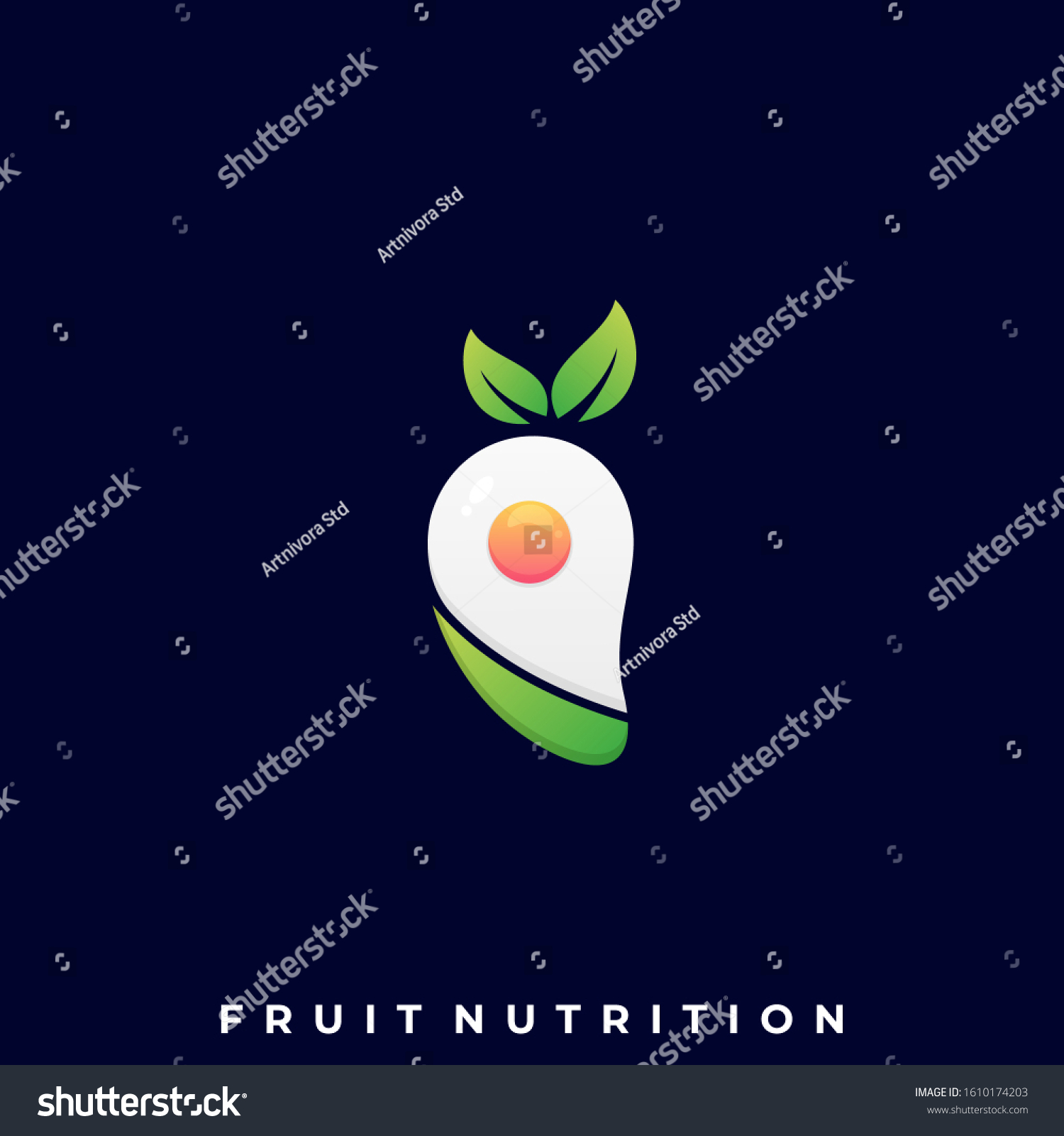 Egg Fruit Leaf Illustration Vector Template Stock Vector (Royalty Free ...