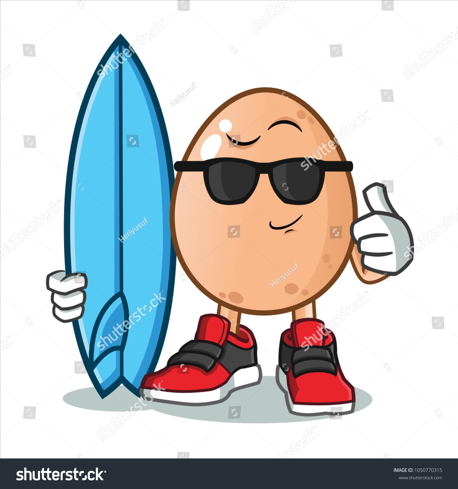 Egg Surfing Vector Cartoon Illustration Stock Vector (Royalty Free ...