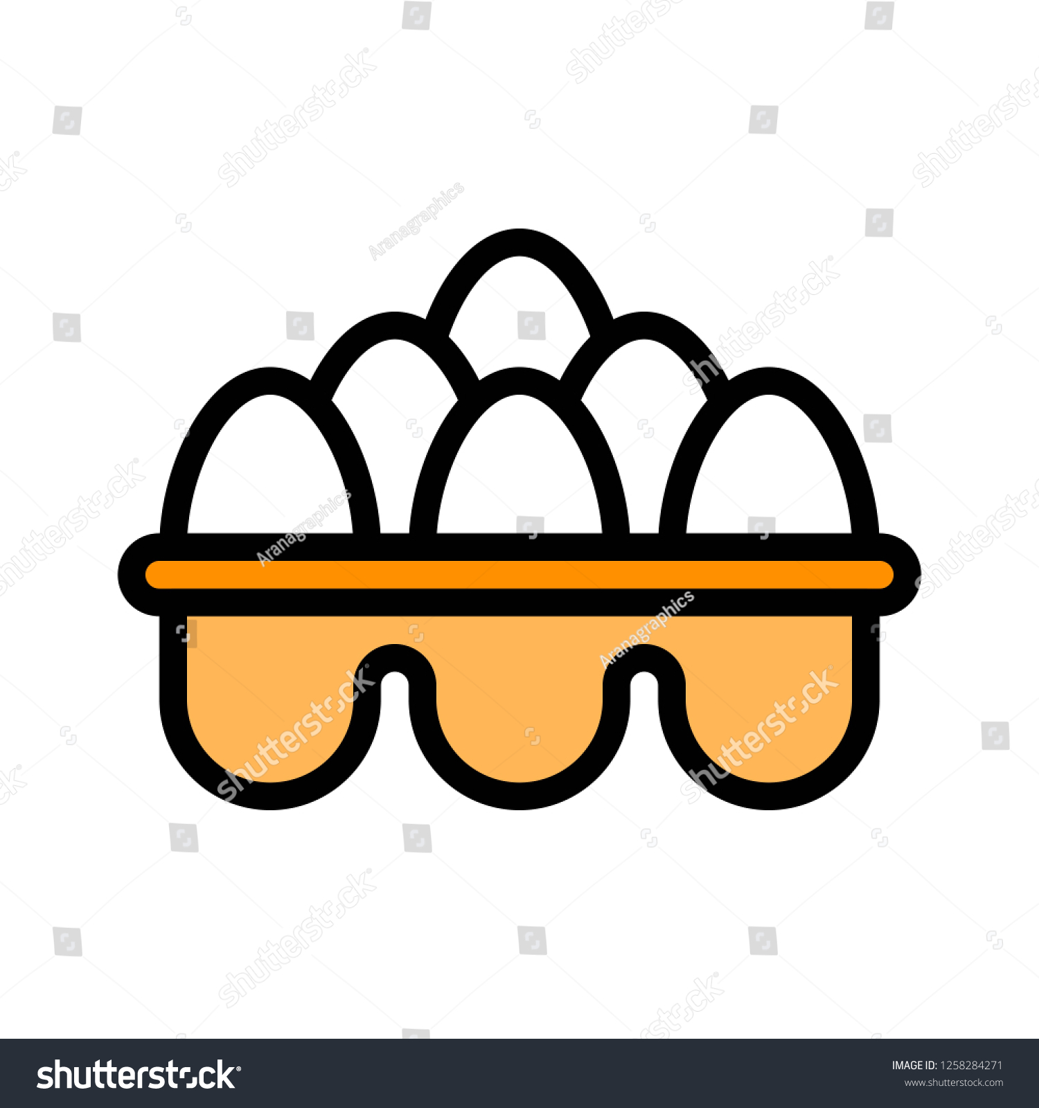 Egg Tray Vector Filled Design Editable Stock Vector (Royalty Free ...