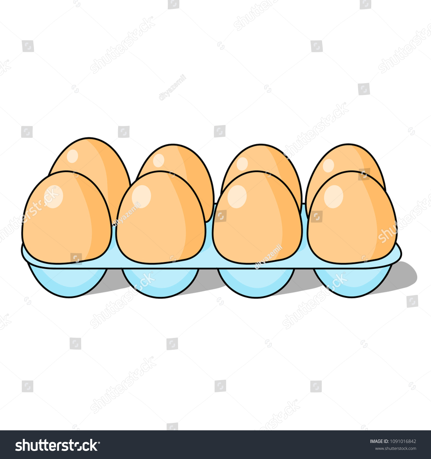 Eggs Container Cartoon Vector Illustration Stock Vector (Royalty Free ...