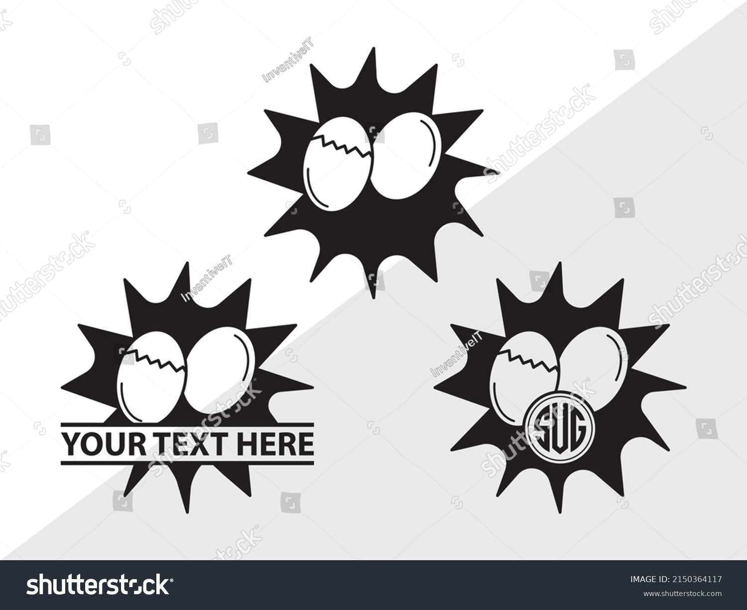 Eggs Nest Monogram Printable Vector Illustration Stock Vector (Royalty ...