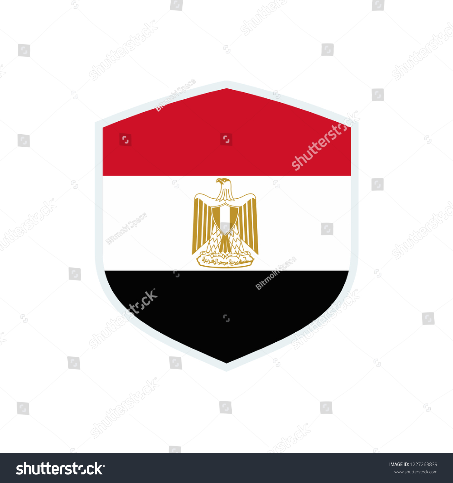 Egypt Flag Egypt Shield Flag Stock Vector (Royalty Free) 1227263839 ...