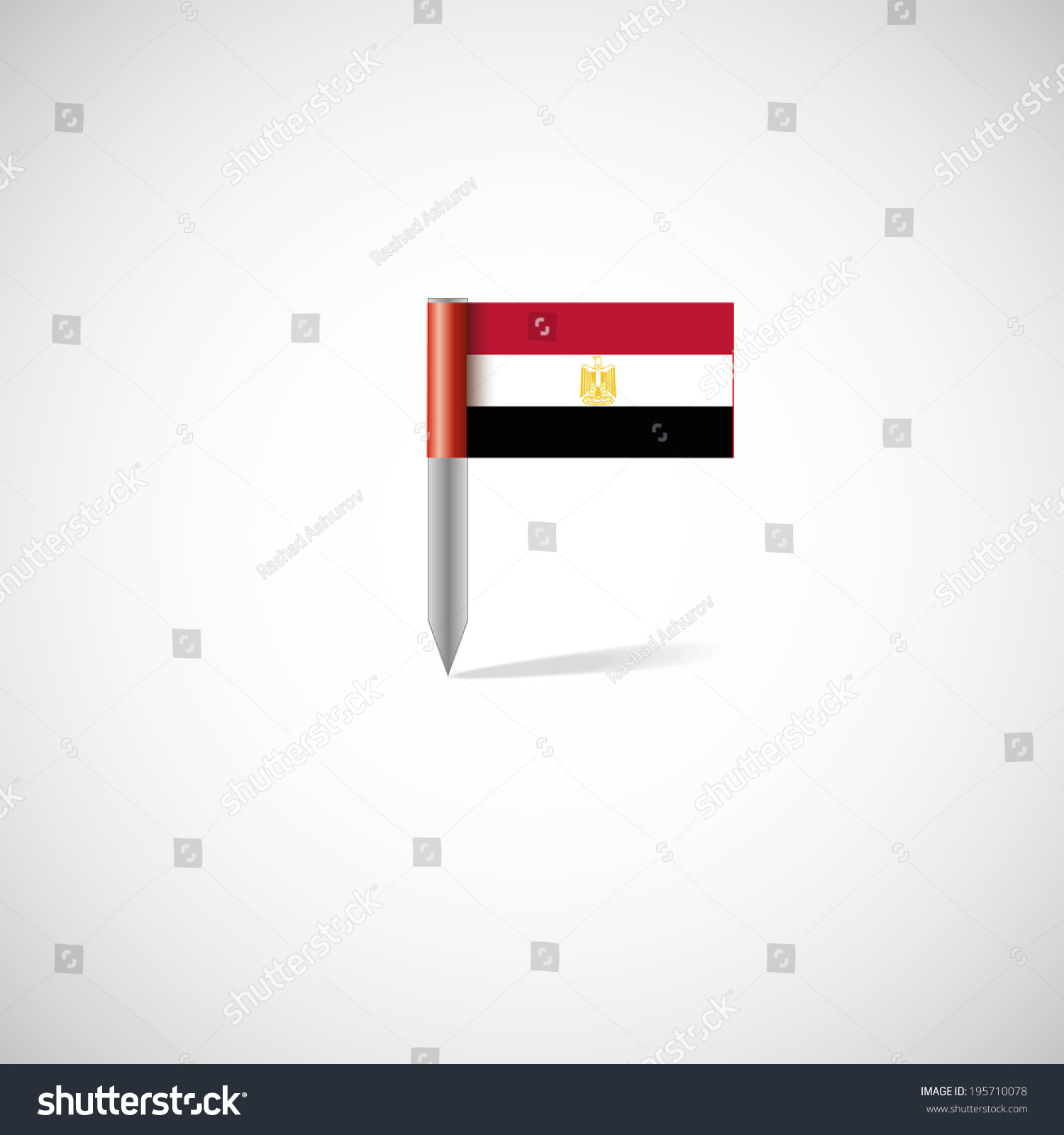Egypt Flag Pin Stock Vector (Royalty Free) 195710078 | Shutterstock