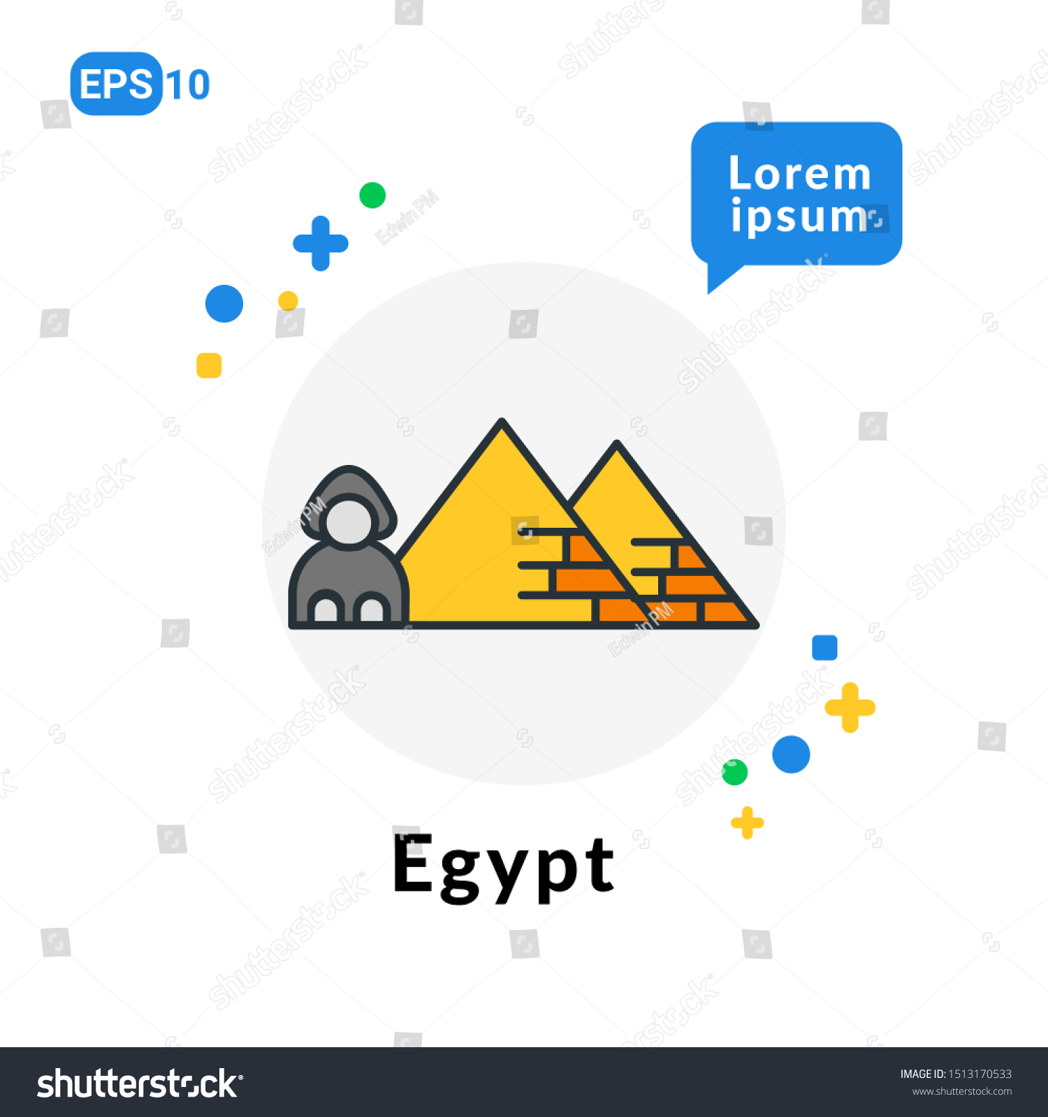 Egypt Flat Icon Used Web Logo Stock Vector (Royalty Free) 1513170533 ...