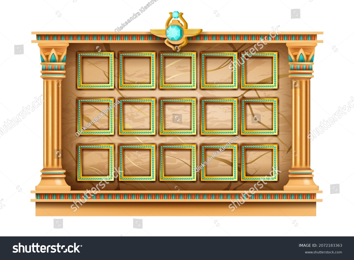 Egypt Game User Interface Frame Ancient Stock Vector (Royalty Free ...