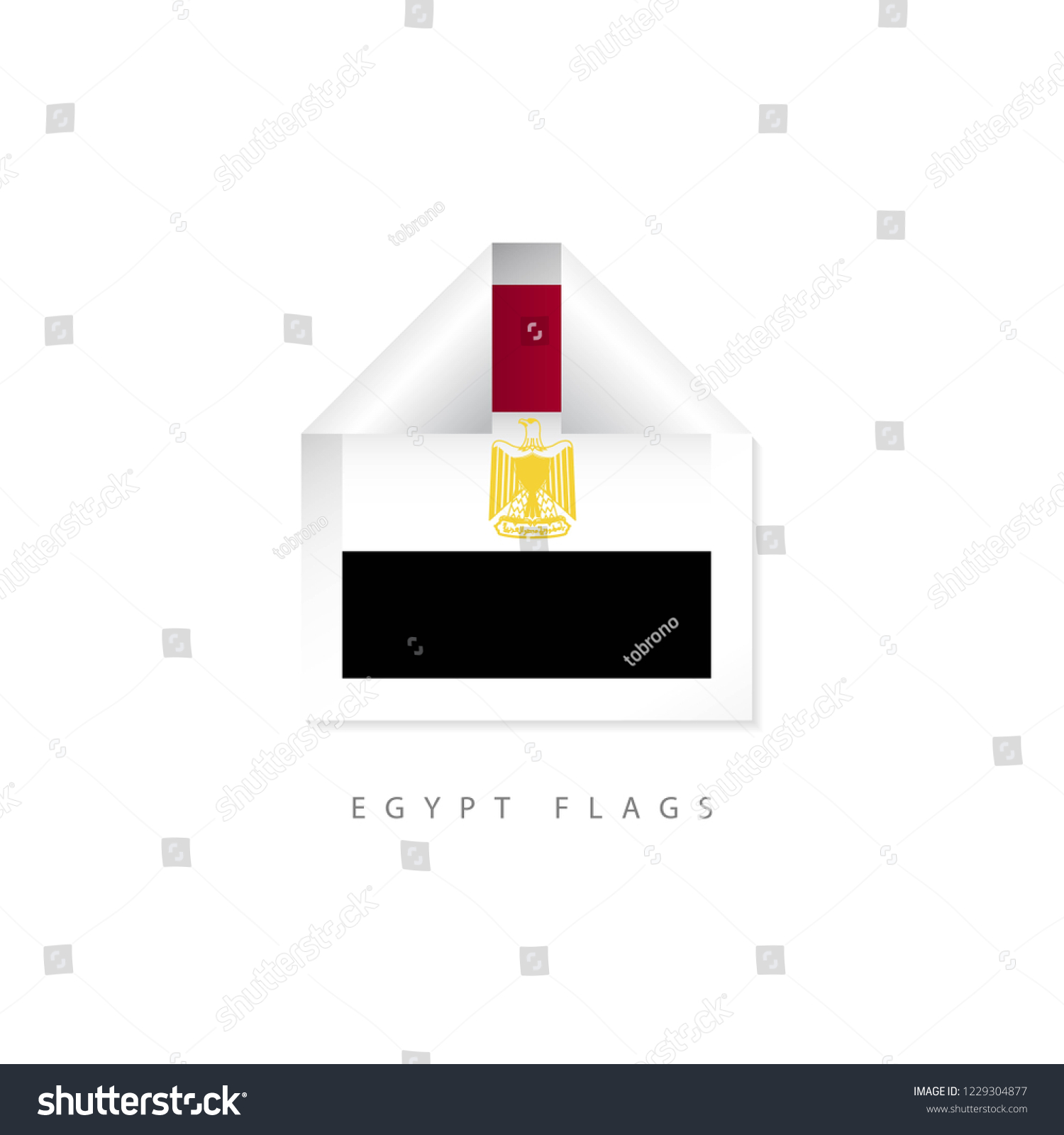 Egypt Label Flags Vector Template Design Stock Vector (Royalty Free ...
