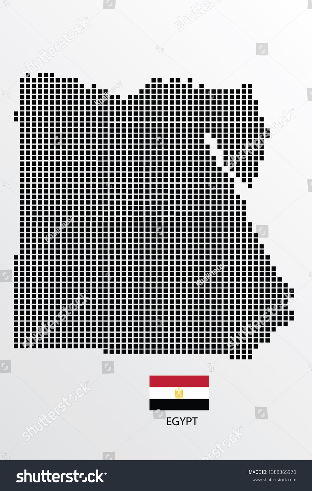 Egypt Map Design Square Flag Egypt: vector de stock (libre de regalías ...
