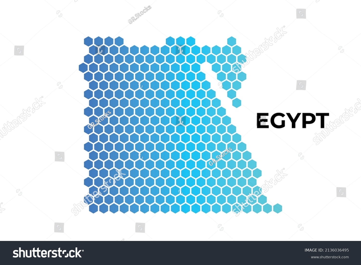 Egypt Map Digital Hexagon Shape On Stock Vector (Royalty Free ...