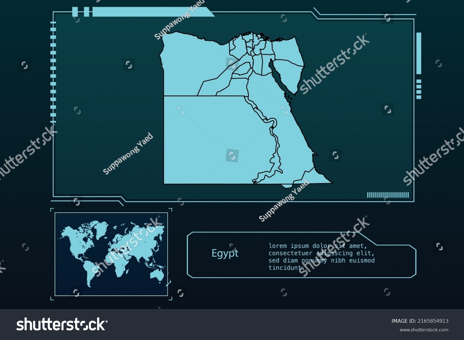 Egypt Map Futuristic Infographic Map Element Stock Vector (Royalty Free ...