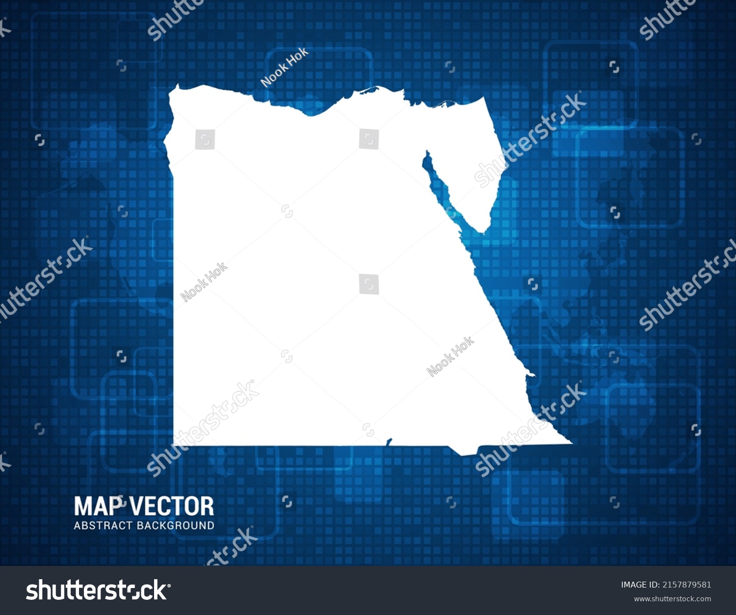 Egypt Map Abstract Blue Background Technology Stock Vector (Royalty ...