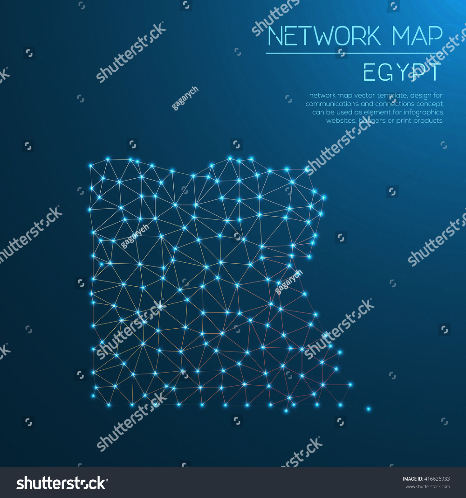 Egypt Network Map Abstract Polygonal Map Stock Vector (Royalty Free ...