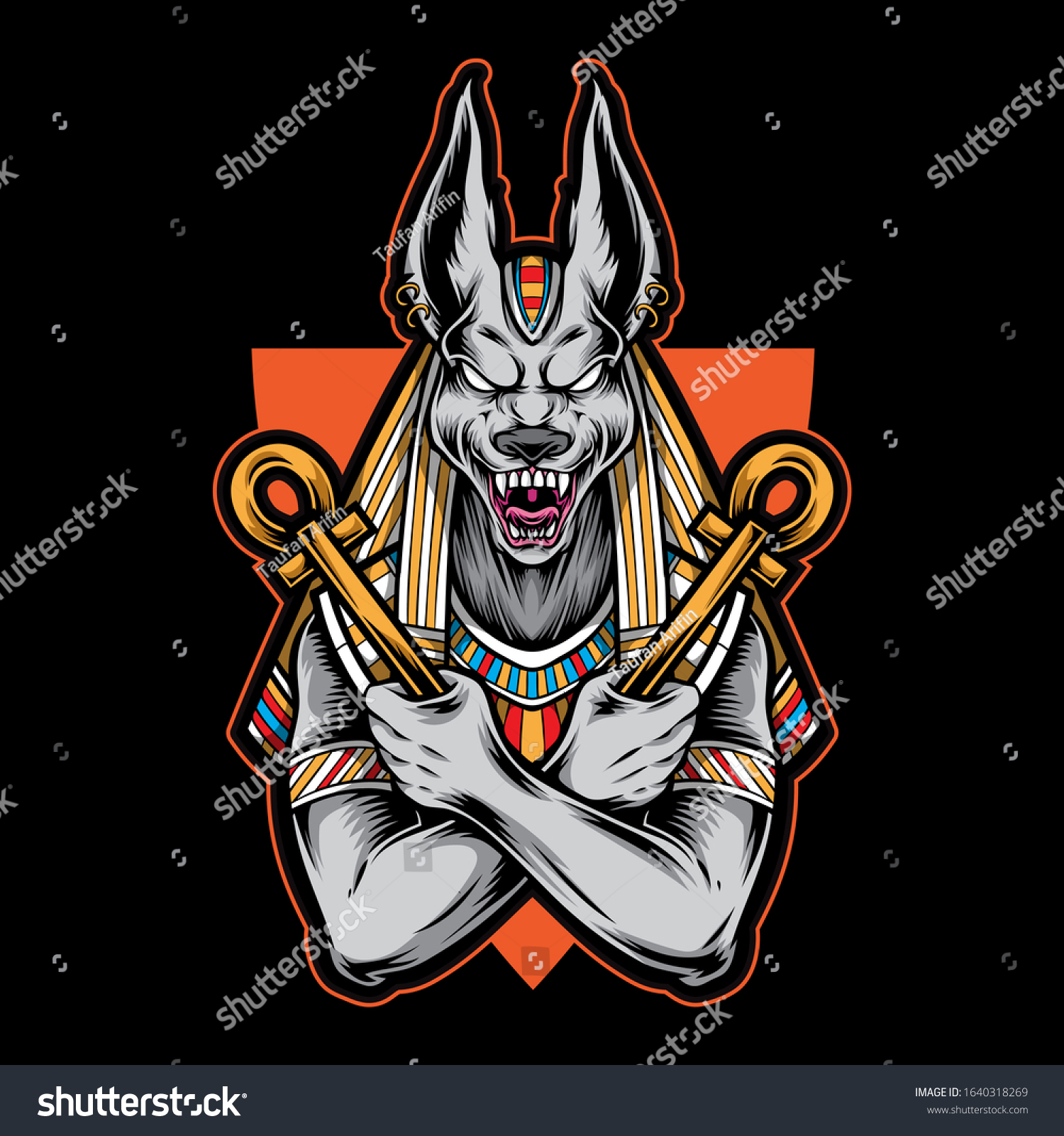 Egyptian Anubis Vector Logo Illustration: vector de stock (libre de ...