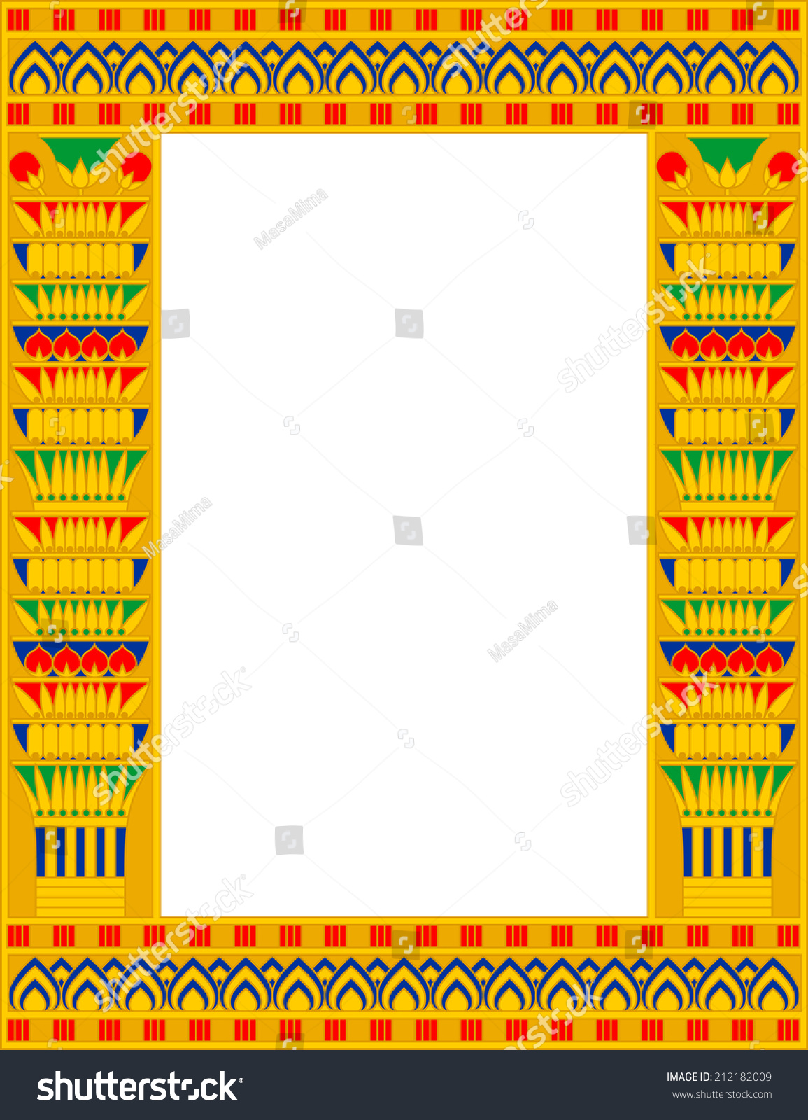 Egyptian Frame Isolated On White: vector de stock (libre de regalías ...