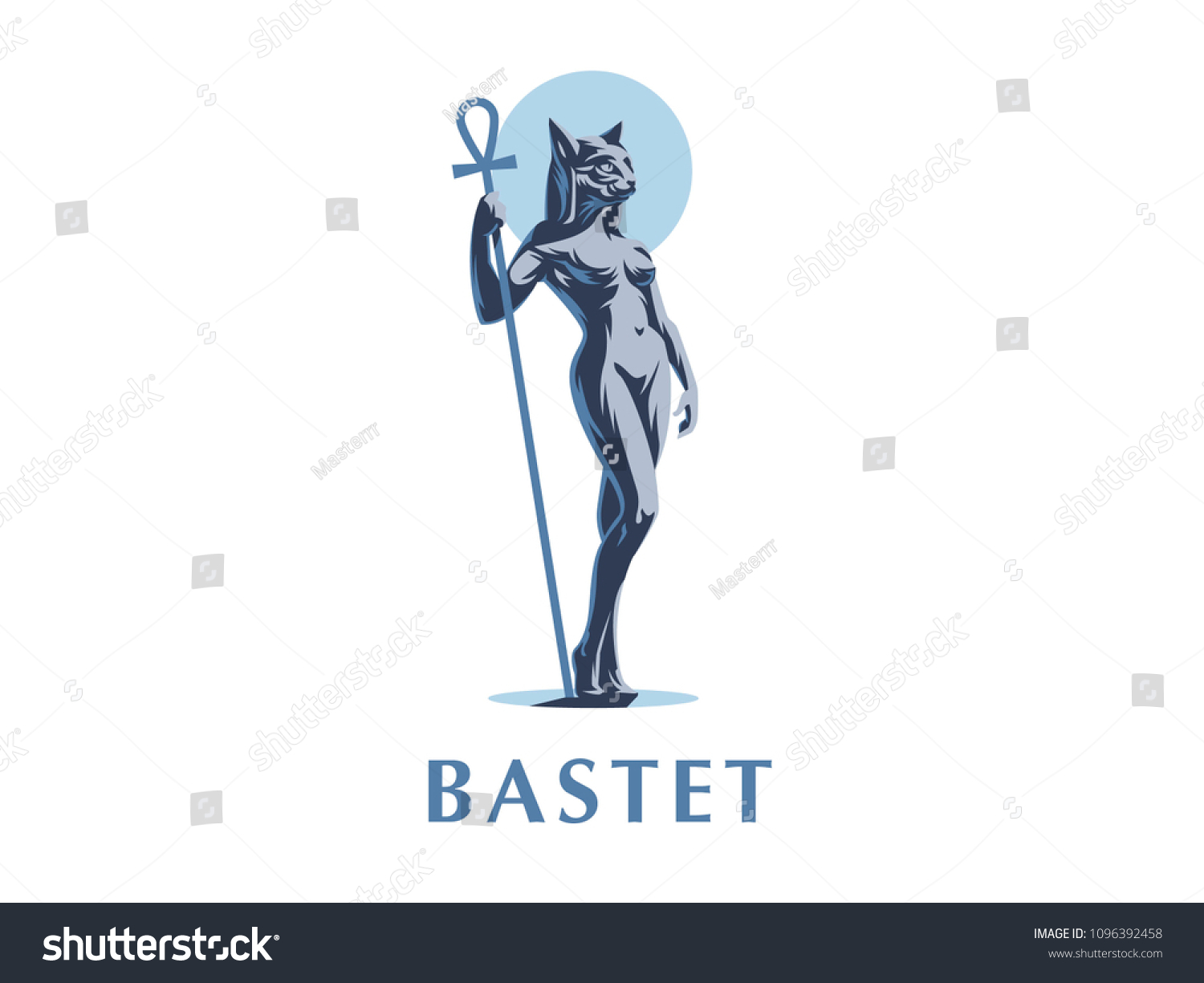 Egyptian Goddess Bastet Vector Illustration Stock Vector (Royalty Free ...